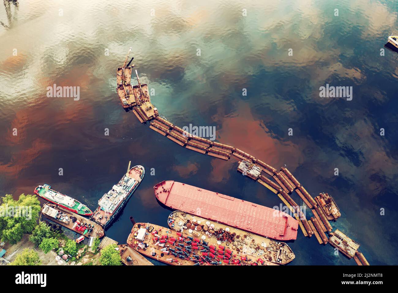 Barge ship drone hi-res stock photography and images - Alamy