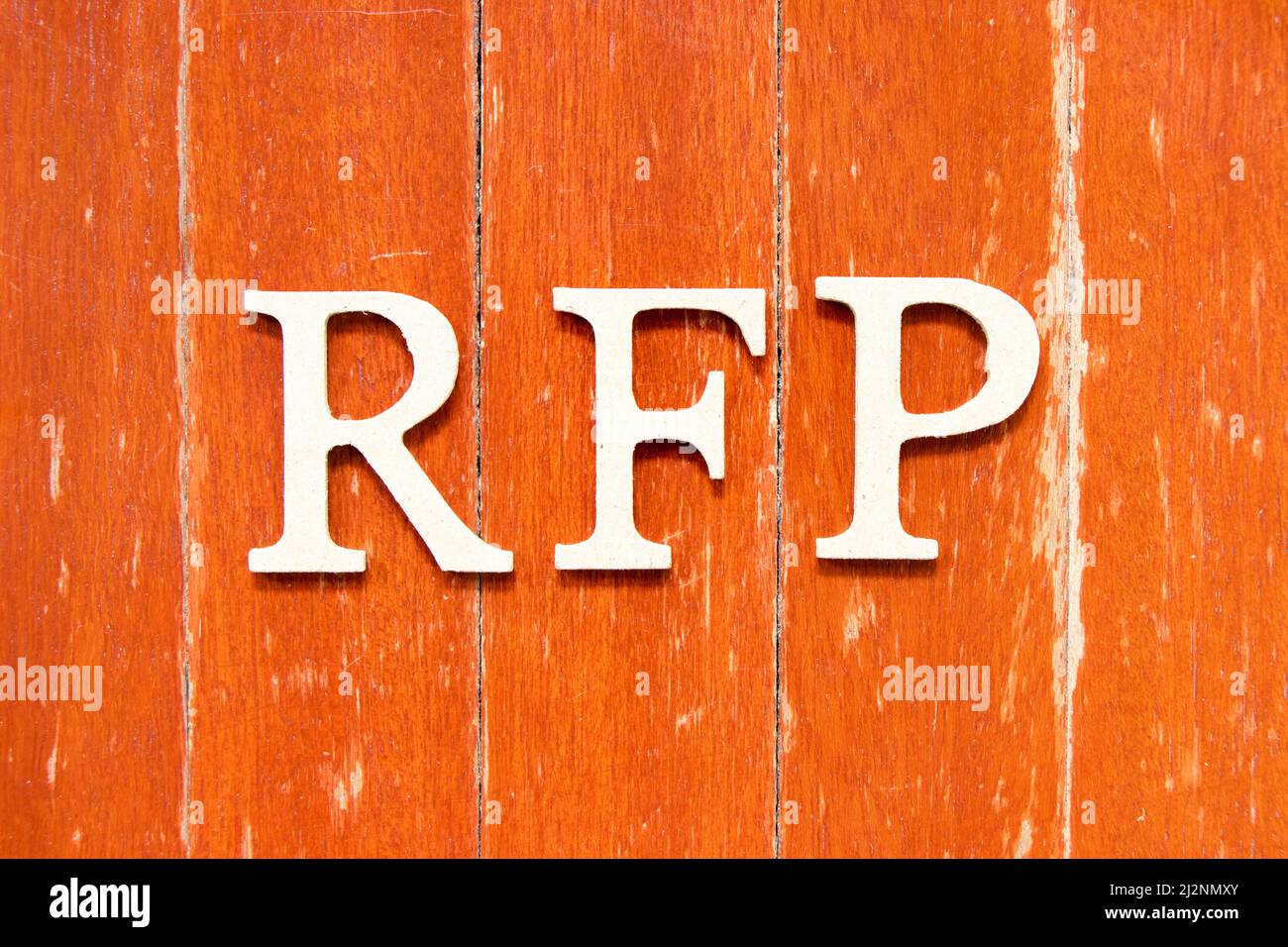 Alphabet letter in word RFP (Abbreviation of request for proposal) on ...