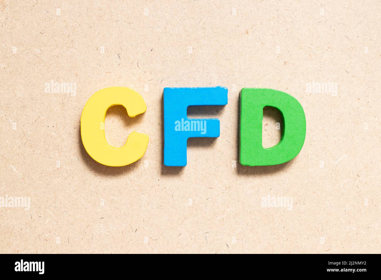 Color alphabet letter in word CFD (Abbreviation of Contract for ...