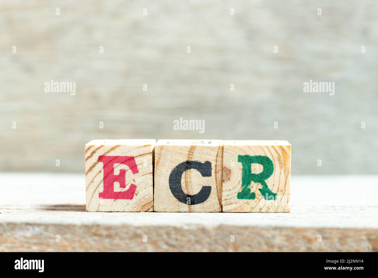 Alphabet letter block in word ECR (Abbreviation of Efficient Consumer ...