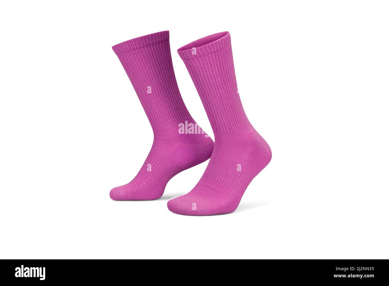 Pair of pink cotton socks isolated on white. Set of short socks for ...