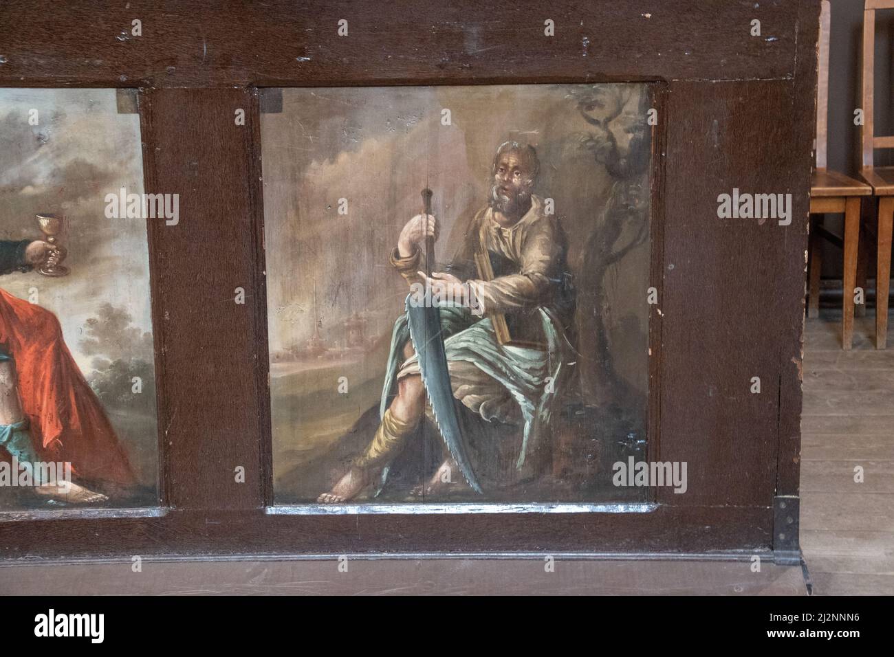 One of the many painted panels within the church interior. Holy Spirit ...