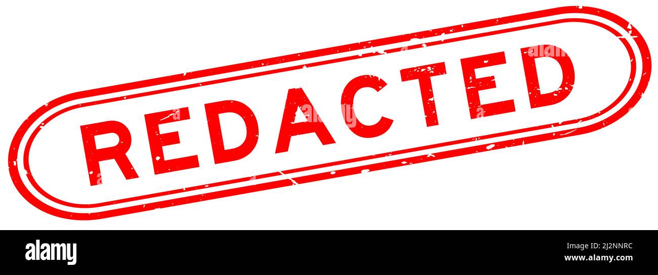 Grunge red redacted word rubber seal stamp on white background Stock ...