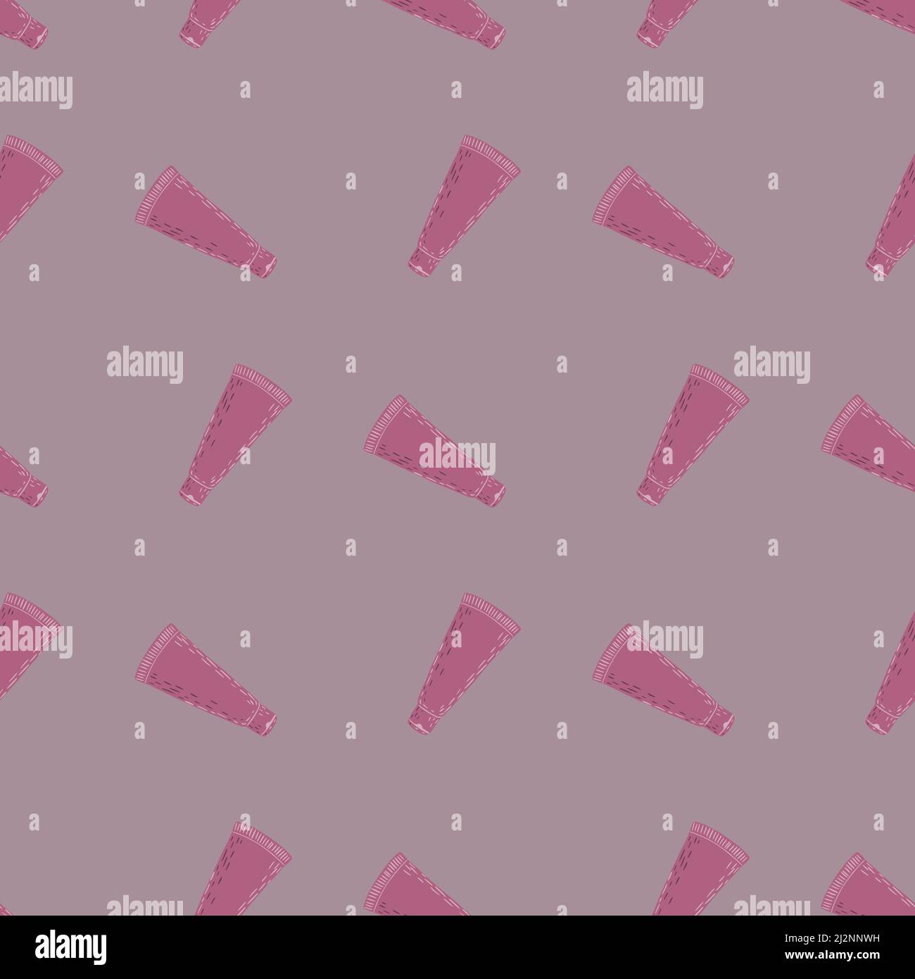 Tube cosmetic cream seamless pattern. Elements spa in doodle style ...