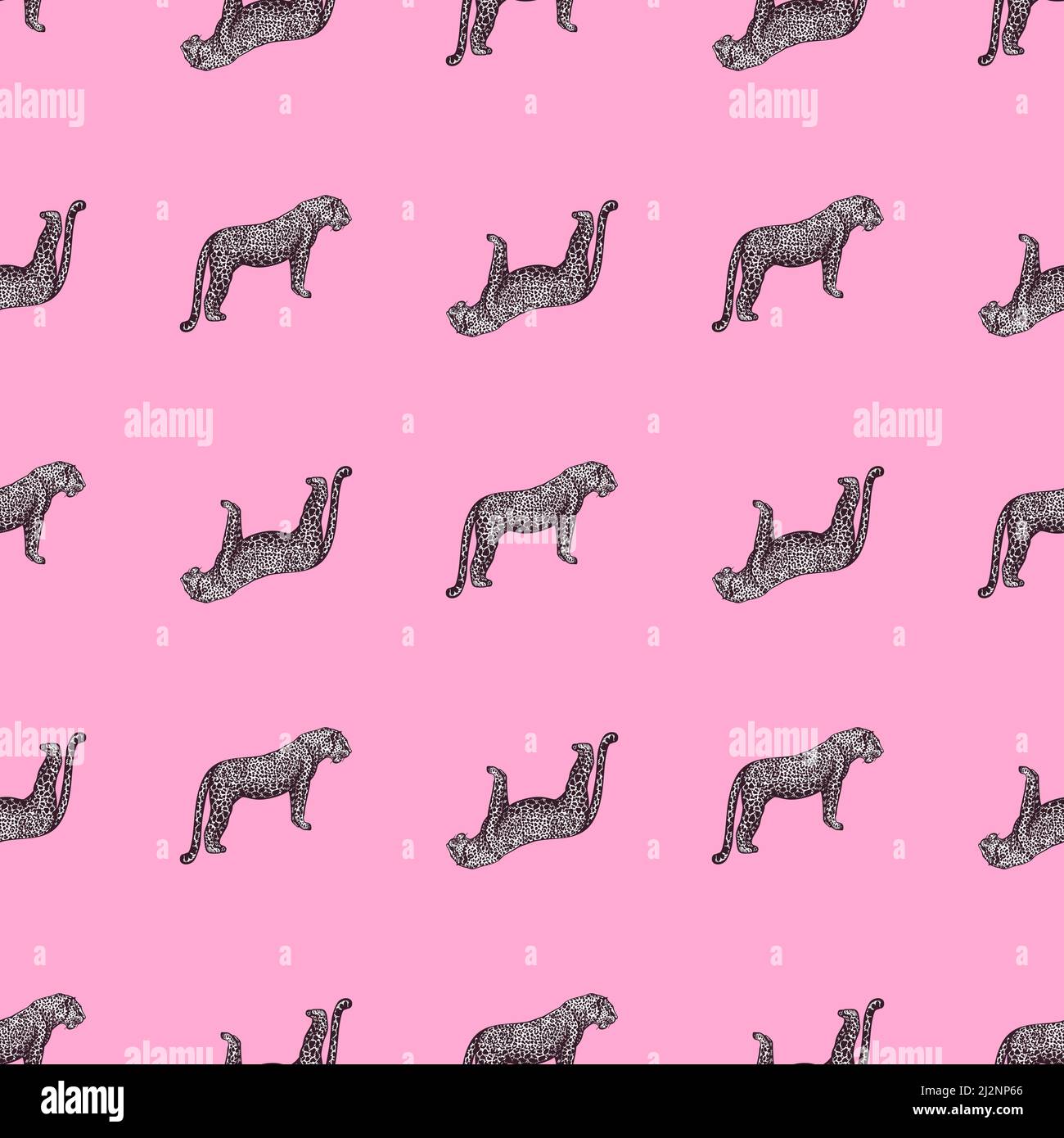 Leopard seamless pattern. Vintage wildlife animals background. Repeated ...