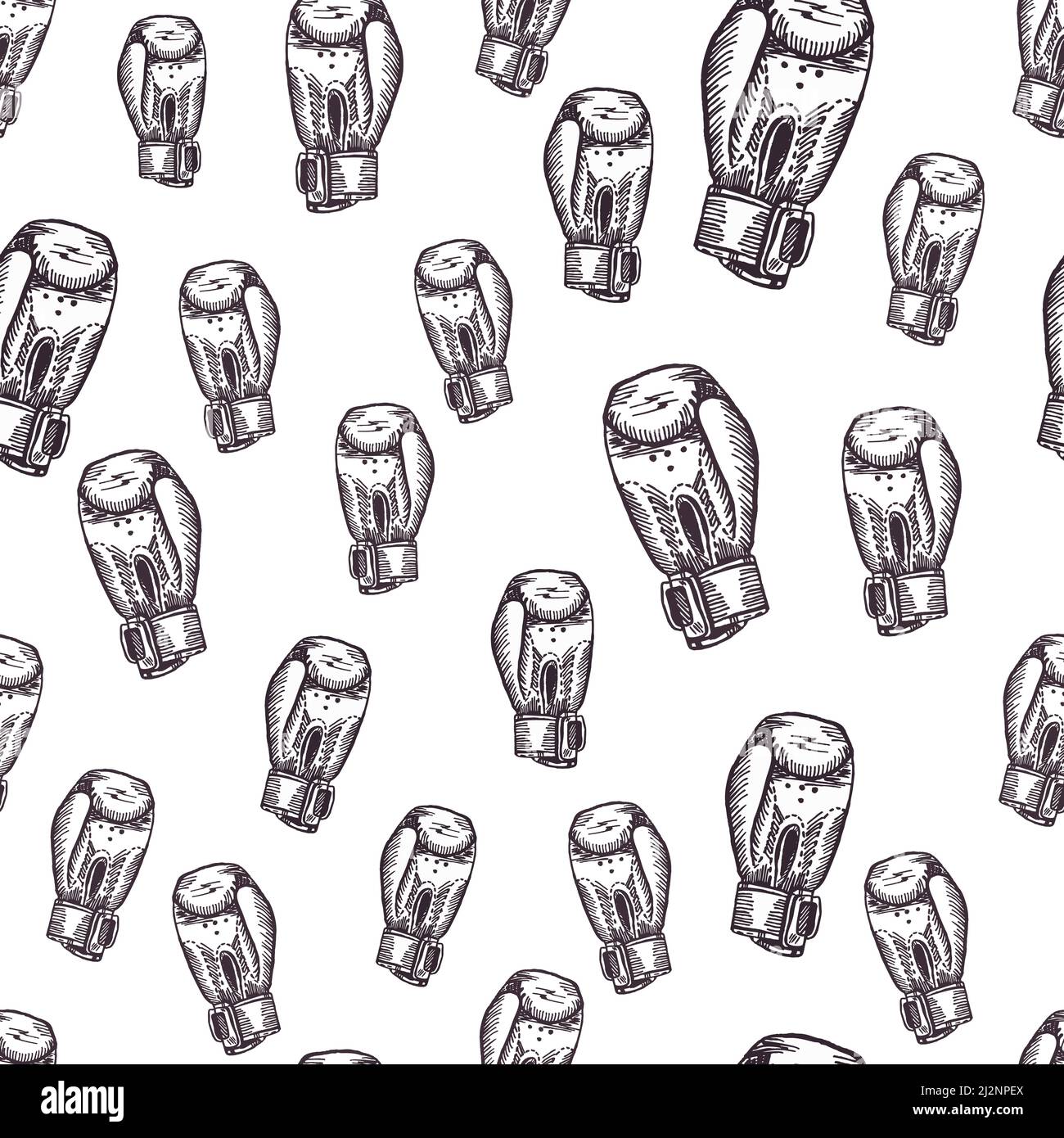 Boxing gloves seamless pattern. Vintage sport inventory background ...