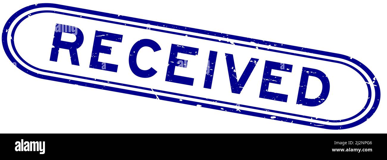 Grunge blue received word rubber seal stamp on white background Stock ...