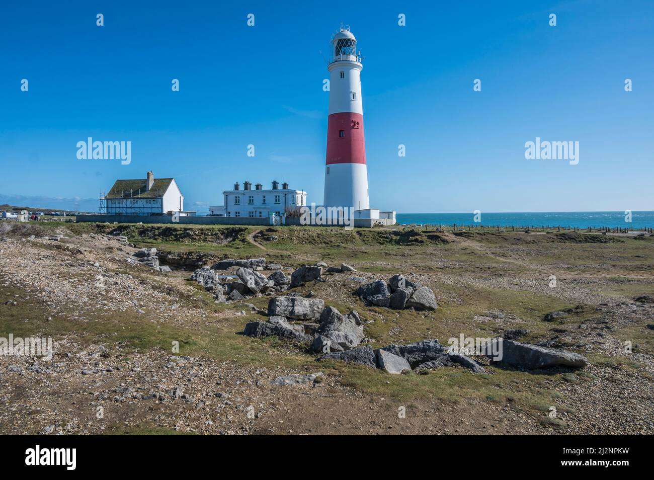 Portland Bill lighthouse is 43metres high and located on the Isle of ...