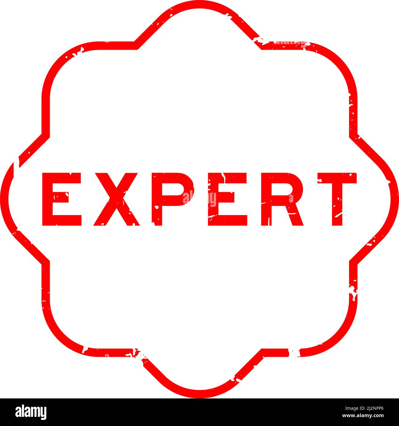 Grunge red expert word rubber seal stamp on white background Stock ...