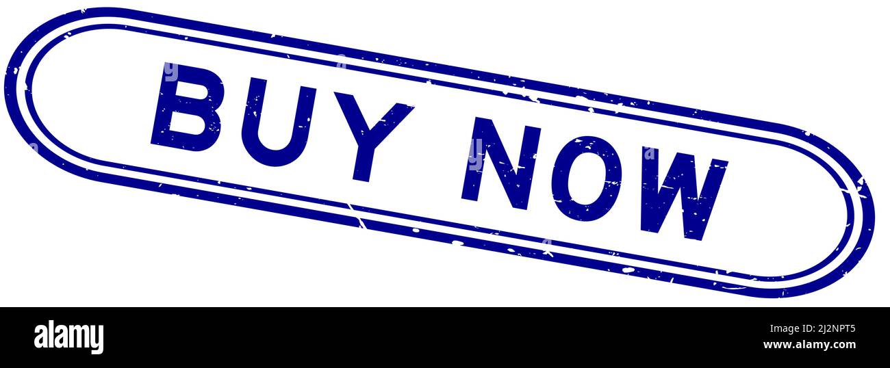 Grunge blue buy now word rubber seal stamp on white background Stock ...