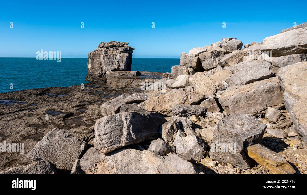 Portland Bill famous Pulpit Rock is located near Portlands famous ...