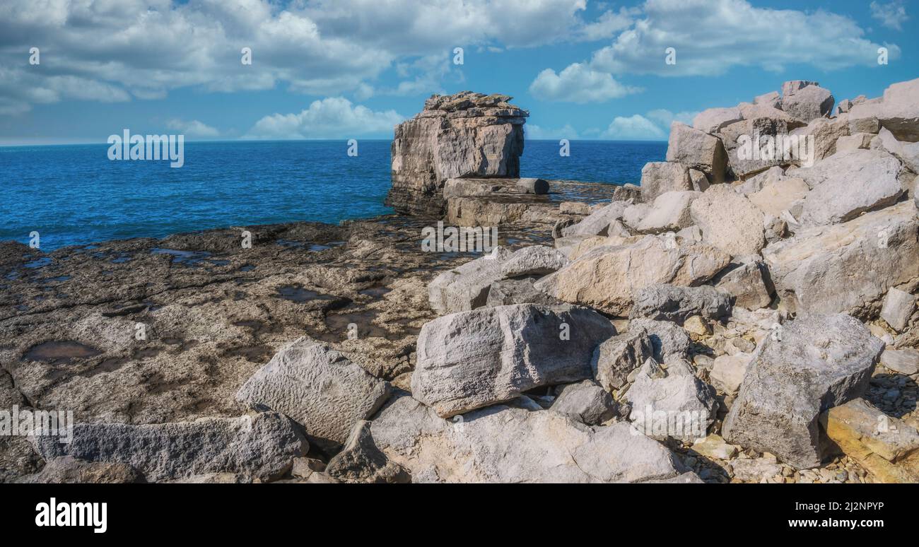 Portland Bill famous Pulpit Rock is located near Portlands famous ...