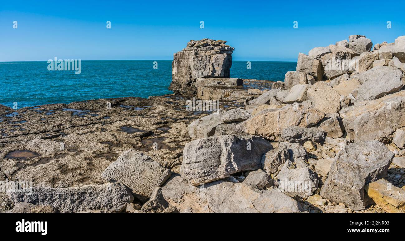 Portland Bill famous Pulpit Rock is located near Portlands famous ...