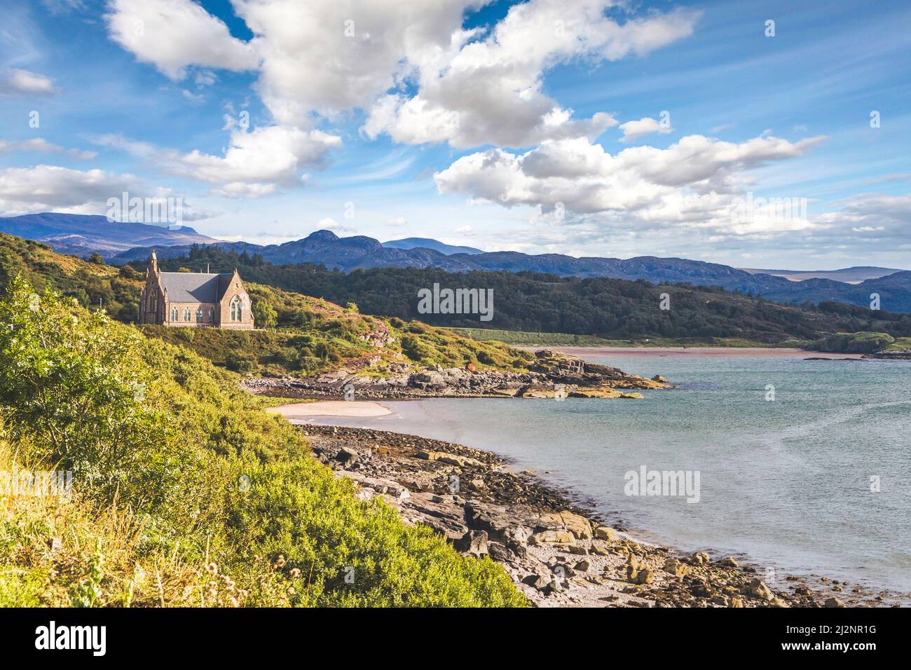 Gairloch Free church of Scotland on the banks of Gairloch in the ...