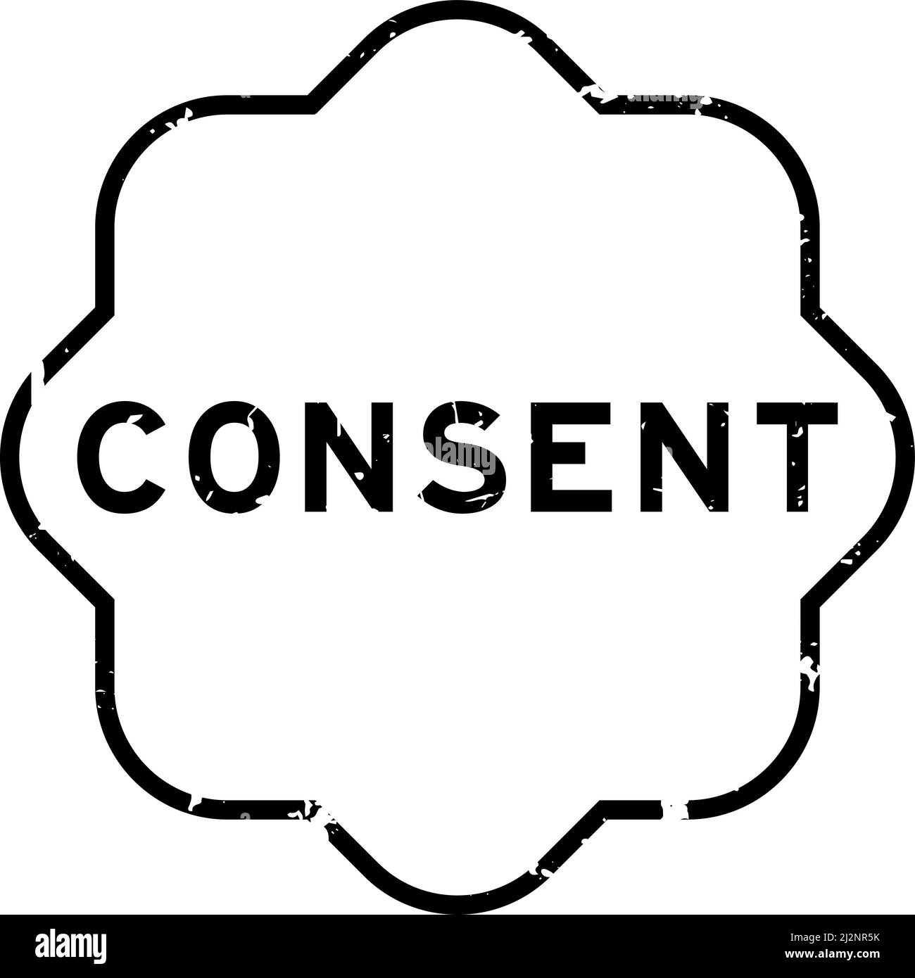 Grunge black consent word rubber seal stamp on white background Stock ...