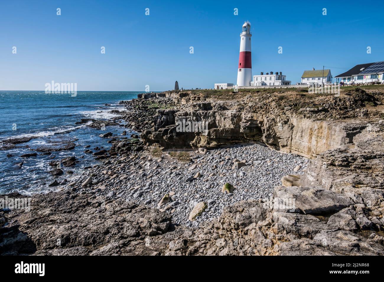 Portland Bill lighthouse is 43metres high and located on the Isle of ...