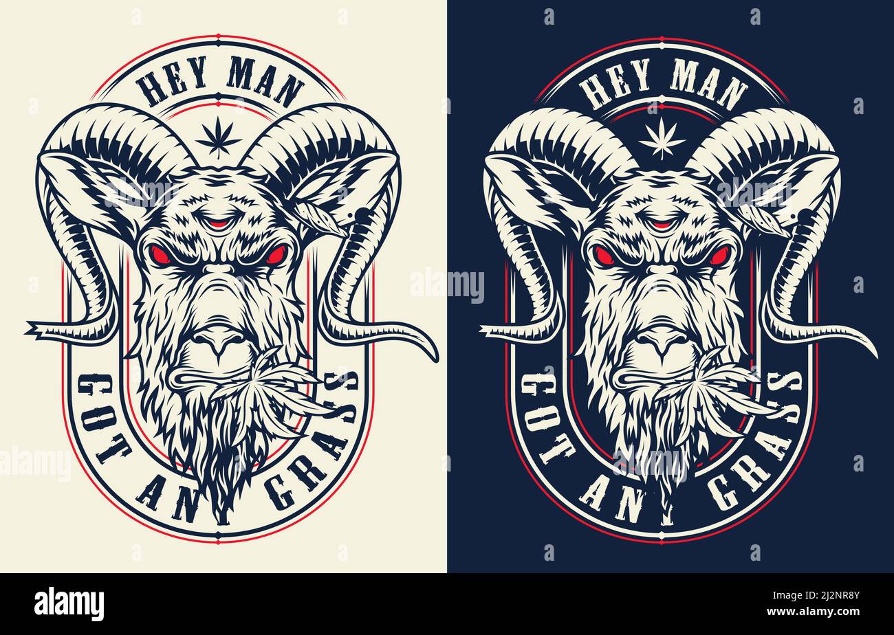 Emblems with goat. Concept prints designs. Vector illustraiton Stock ...