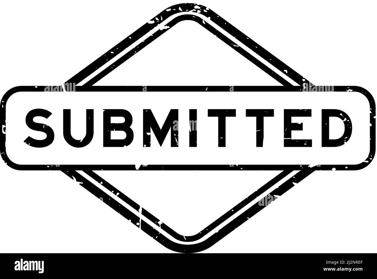 Grunge black submitted word rubber seal stamp on white background Stock ...