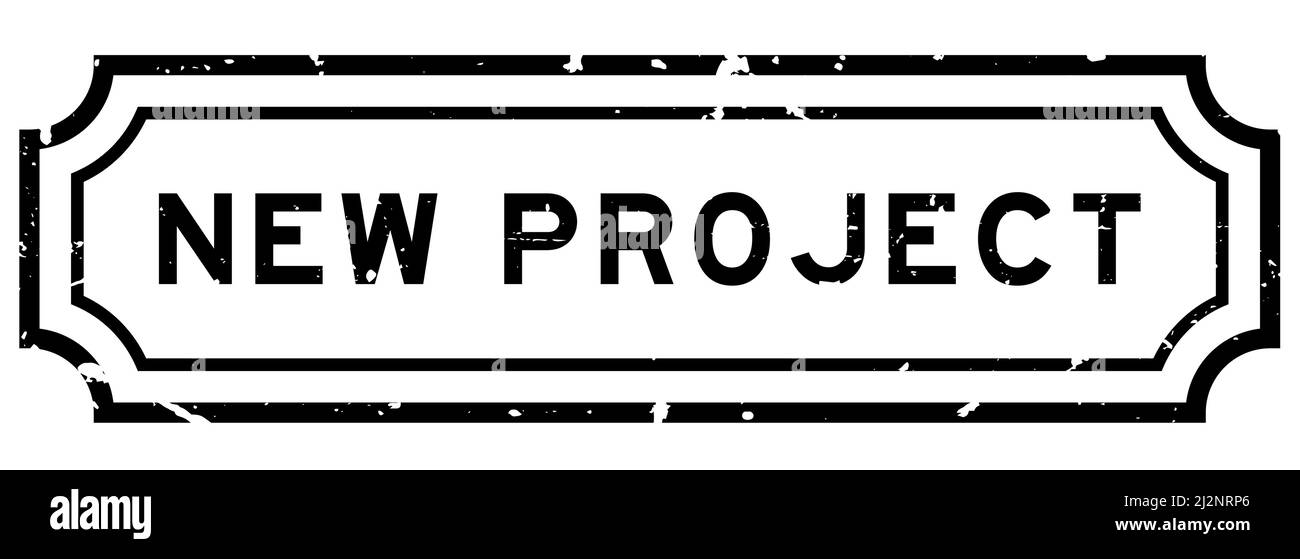 Grunge black new project word rubber seal stamp on white background ...