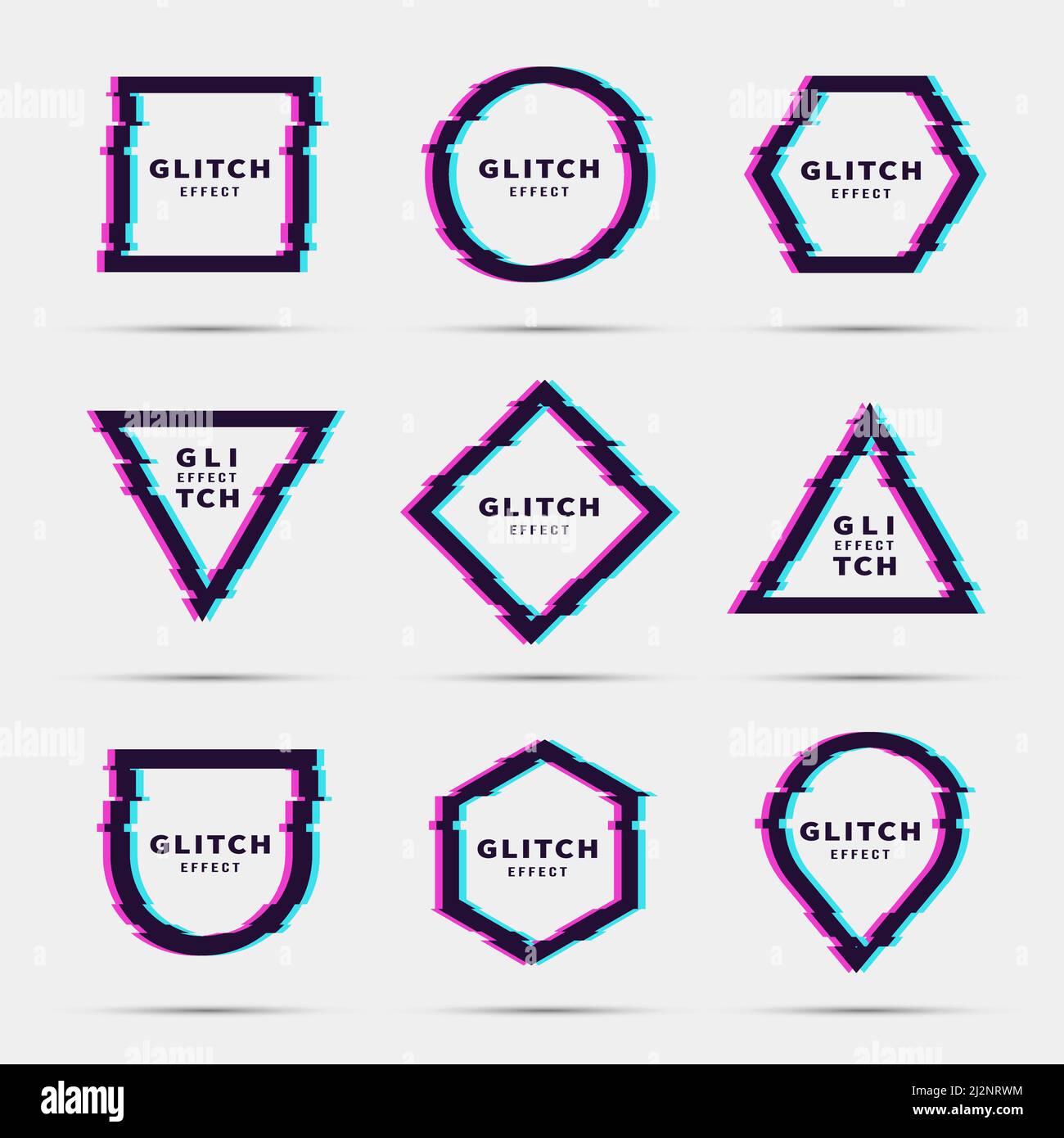 Frame with glitch effect. Border concept. Vector illustration Stock ...