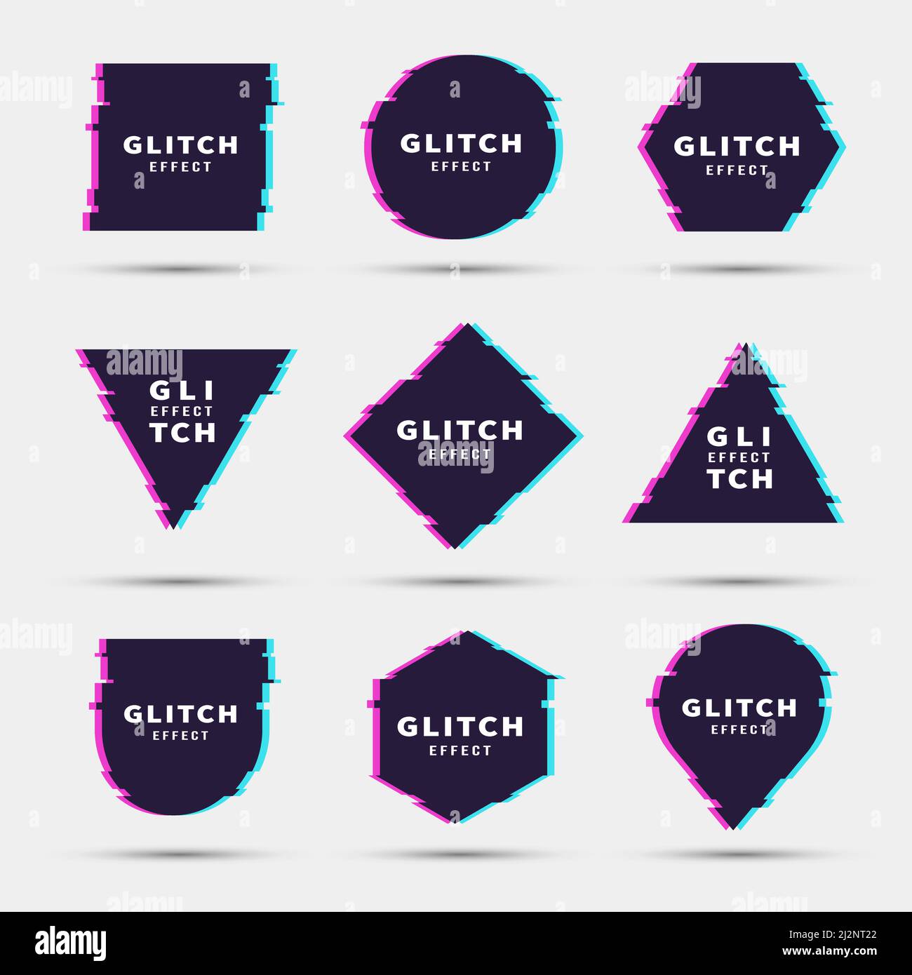 Frame with glitch effect. Border concept. Vector illustration Stock ...