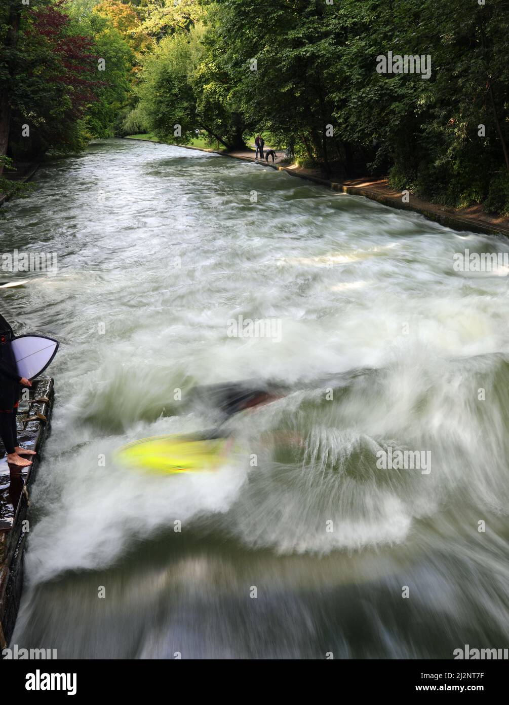 river of Munich in Germany called Eisbach where you can do the sport ...