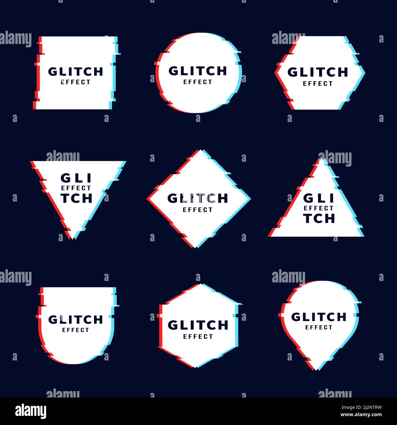 Frame with glitch effect. Border concept. Vector illustration Stock ...