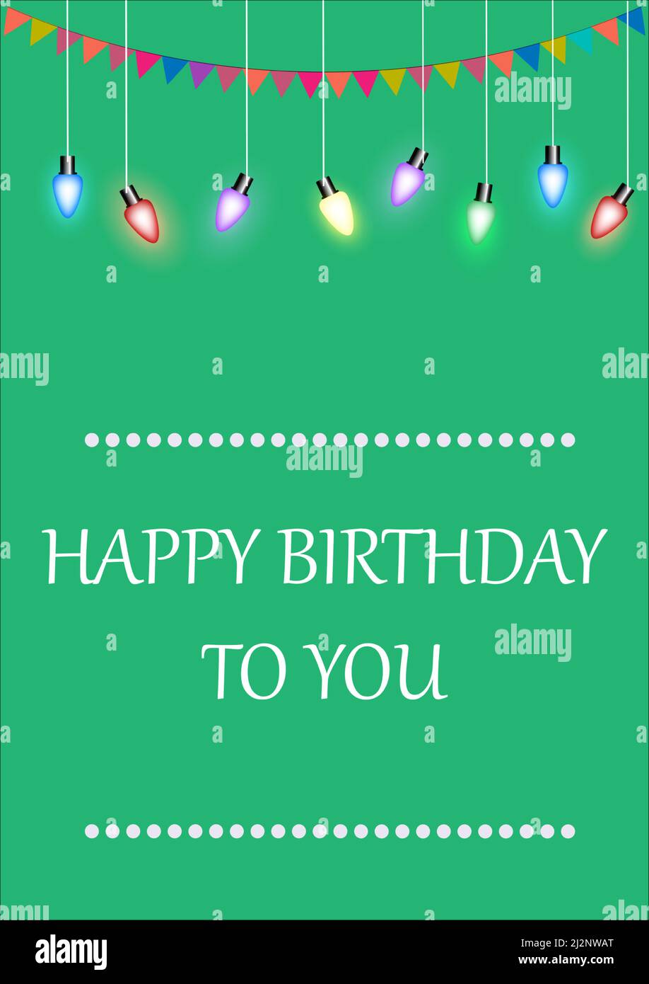 graphics drawing bulb bright with text birthday for card or paper for ...
