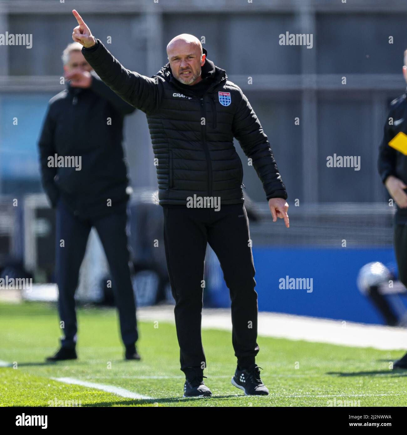 ZWOLLE, NETHERLANDS - APRIL 3: coach Dick Schreuder of PEC Zwolle ...