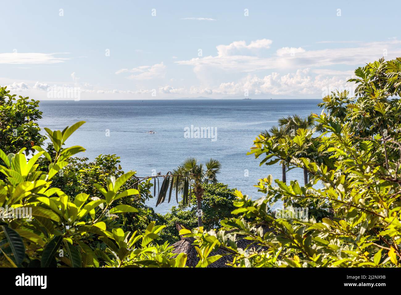 Views of Amed - ocean, trees. Karangasem Regency, Bali, Indonesia Stock ...