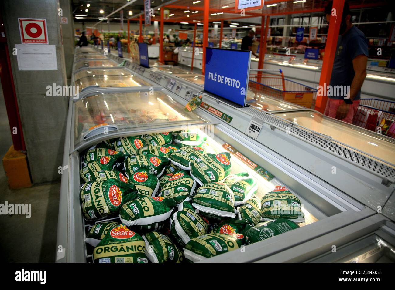 salvador, bahia, brazil - march 18, 2022: Friser of frozen food in a ...