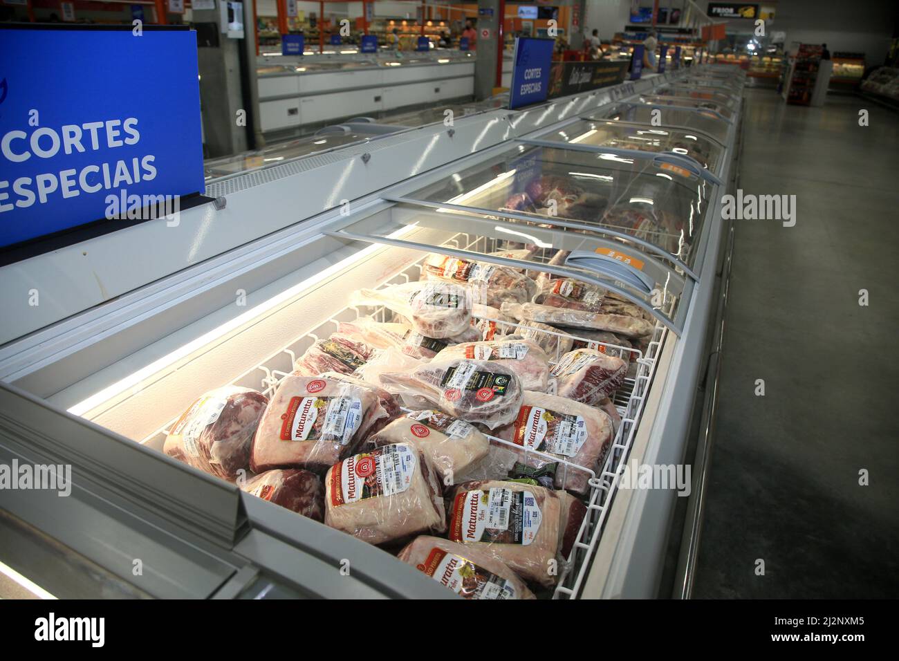 salvador, bahia, brazil - march 18, 2022: Friser of frozen food in a ...