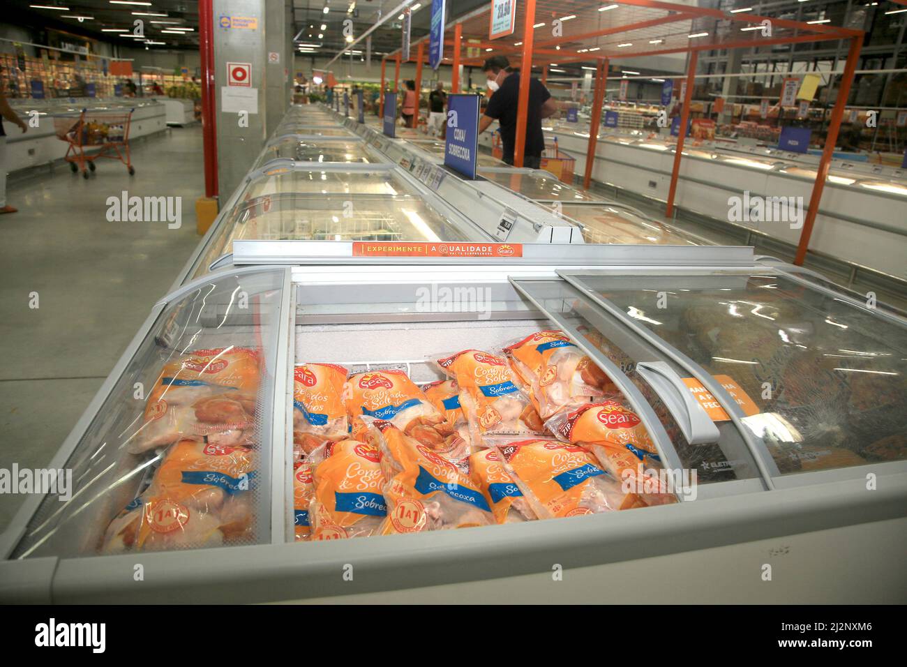 salvador, bahia, brazil - march 18, 2022: Friser of frozen food in a ...