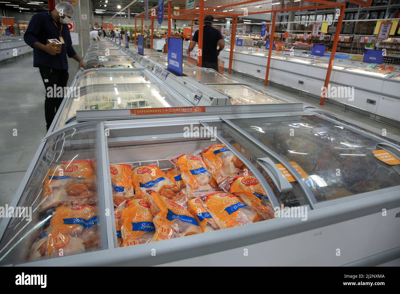 salvador, bahia, brazil - march 18, 2022: Friser of frozen food in a ...