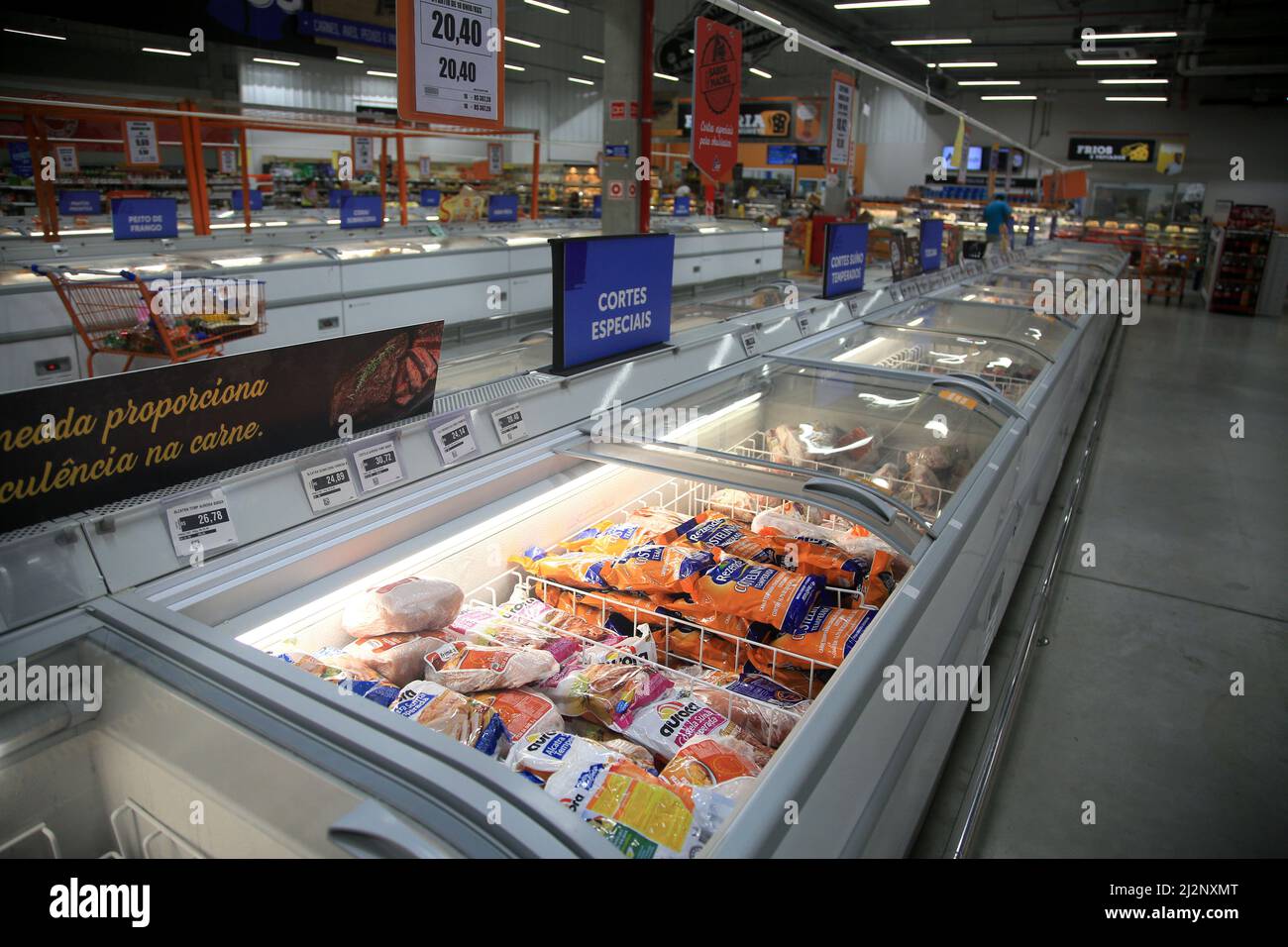 salvador, bahia, brazil - march 18, 2022: Friser of frozen food in a ...