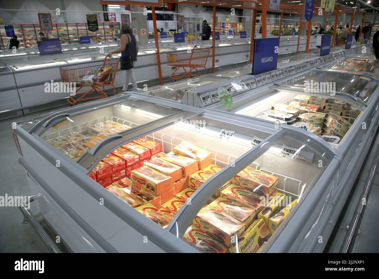 salvador, bahia, brazil - march 18, 2022: Friser of frozen food in a ...
