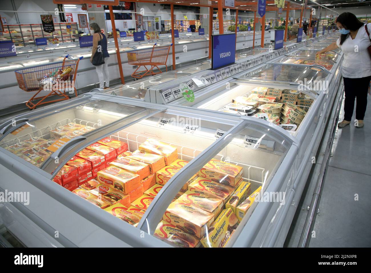 salvador, bahia, brazil - march 18, 2022: Friser of frozen food in a ...