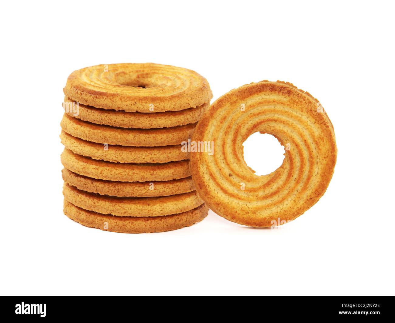 Butter ring biscuits isolated on white Stock Photo - Alamy