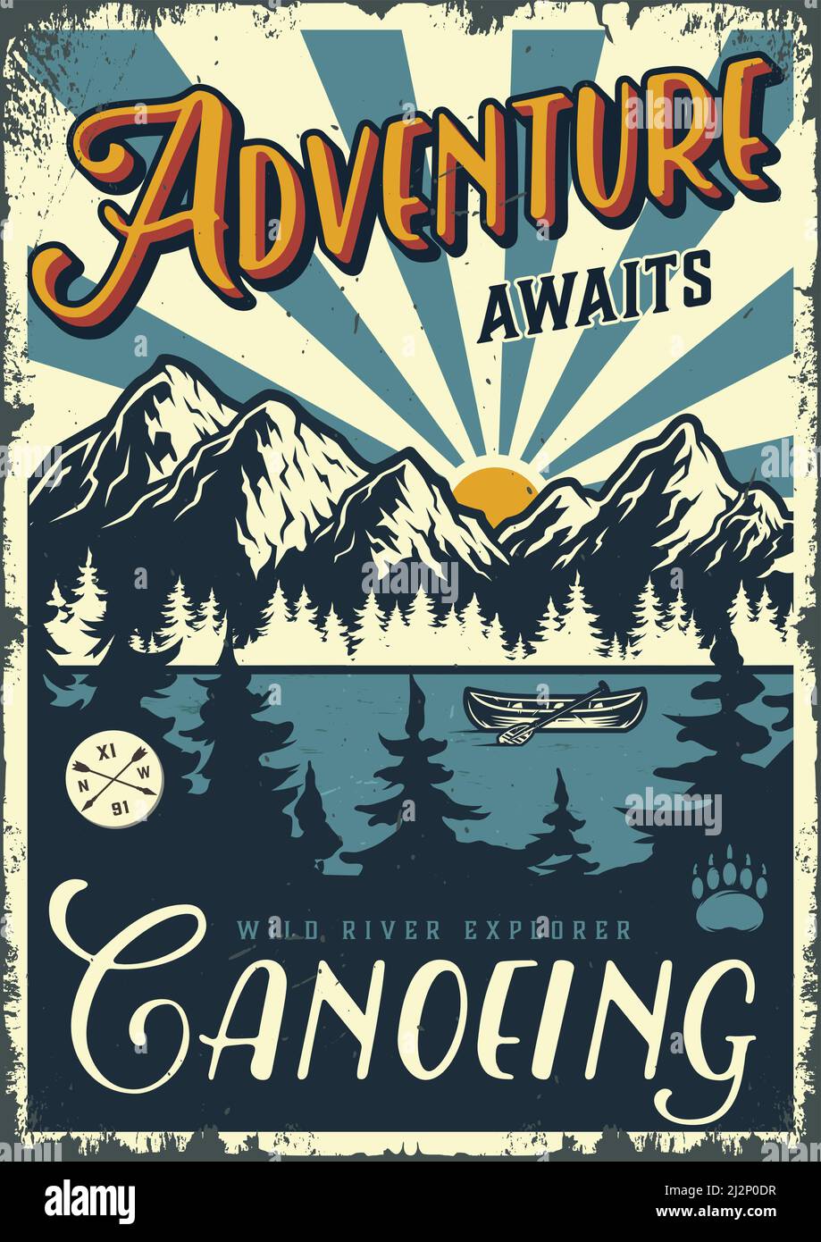 Canoe lake mountains Stock Vector Images - Alamy