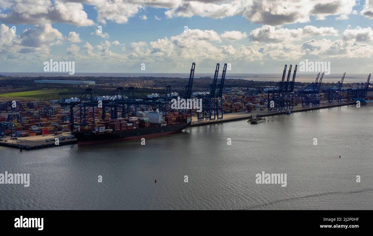 An aerial view of the Port of Felixstowe in Suffolk, UK Stock Photo - Alamy