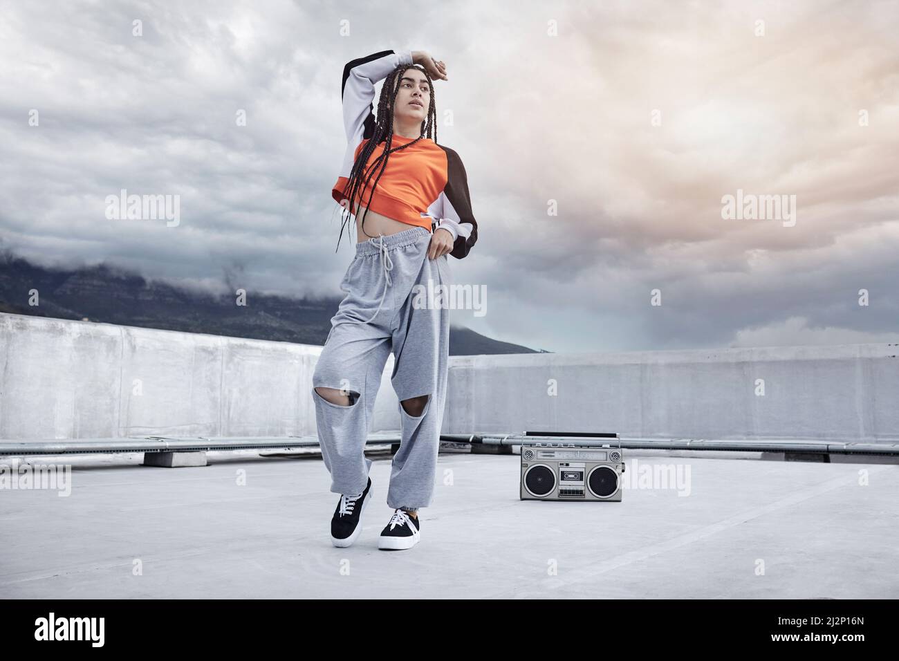 She brings the thunder. Full length shot of an attractive young woman ...
