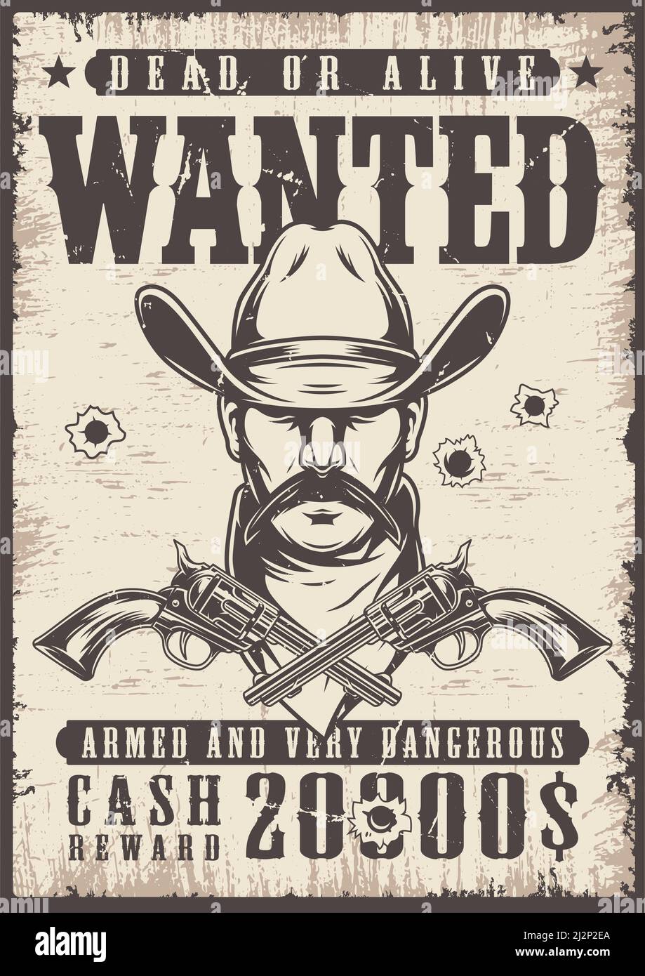Wanted poster reward guns hi-res stock photography and images - Alamy