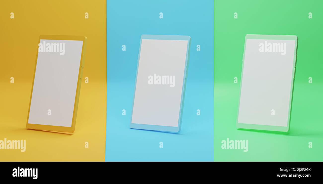 Smartphone mockup with different perspective views. Different phone ...