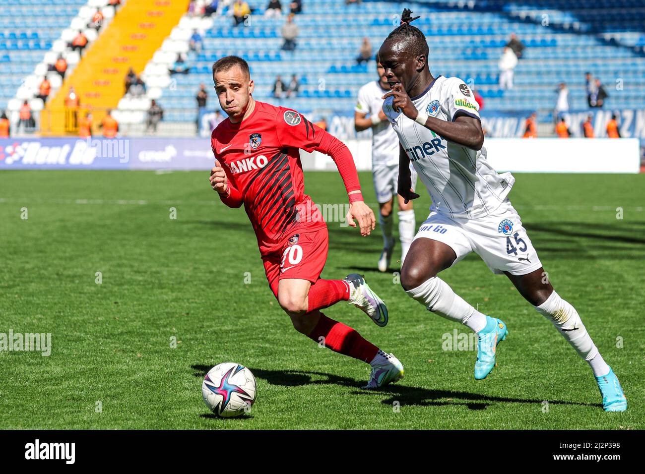 ISTANBUL, TURKEY - APRIL 3: Stylianos Kitsiou of Gaziantep FK, Mabil ...