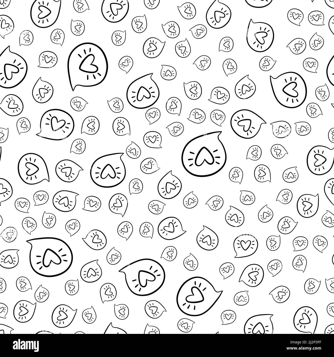 Vector seamless retro pattern, polka dot with hearts. Can be used for ...