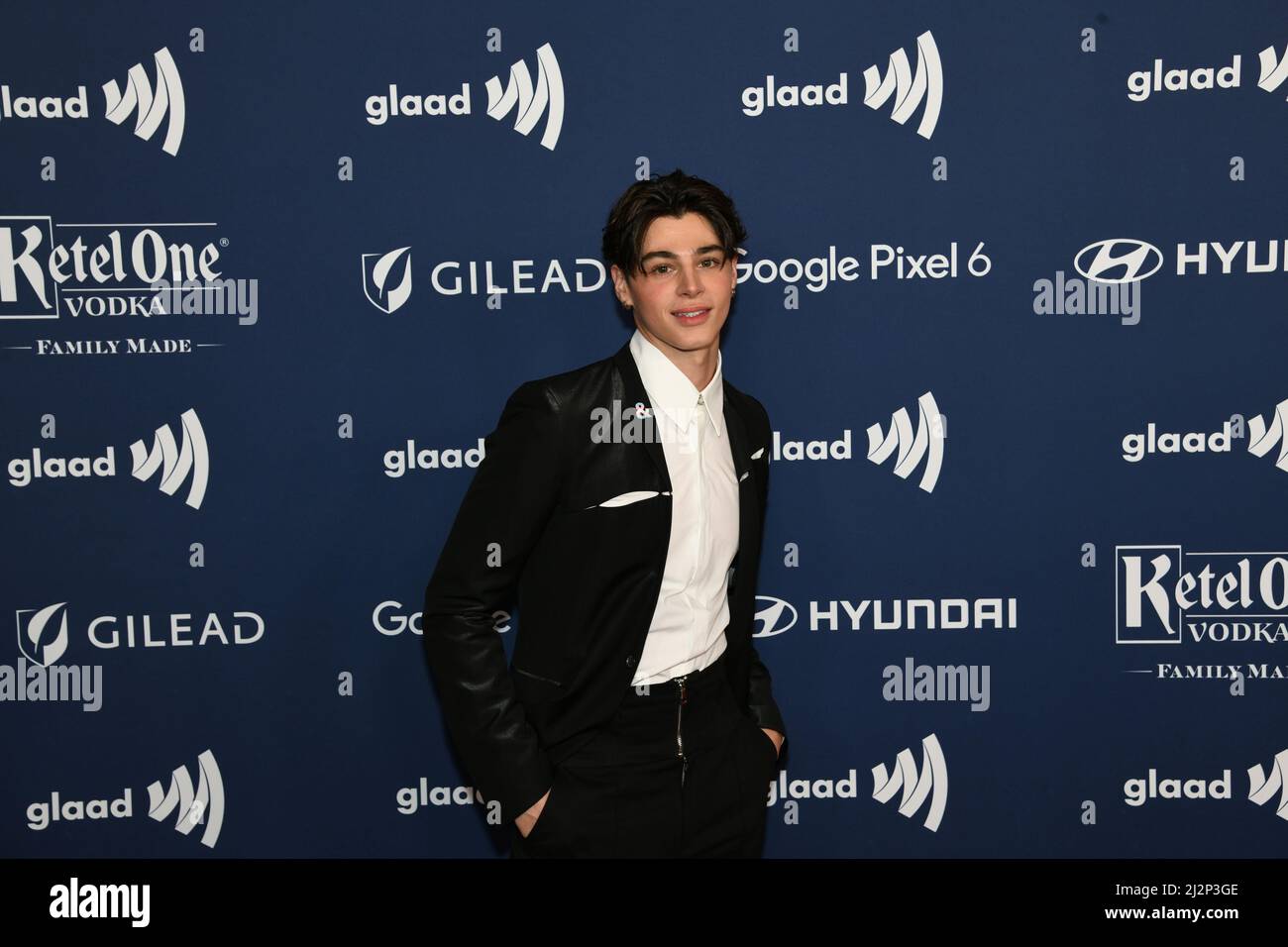 Pierre Boo arrives at the 33rd Annual GLAAD Media Awards at the Beverly ...