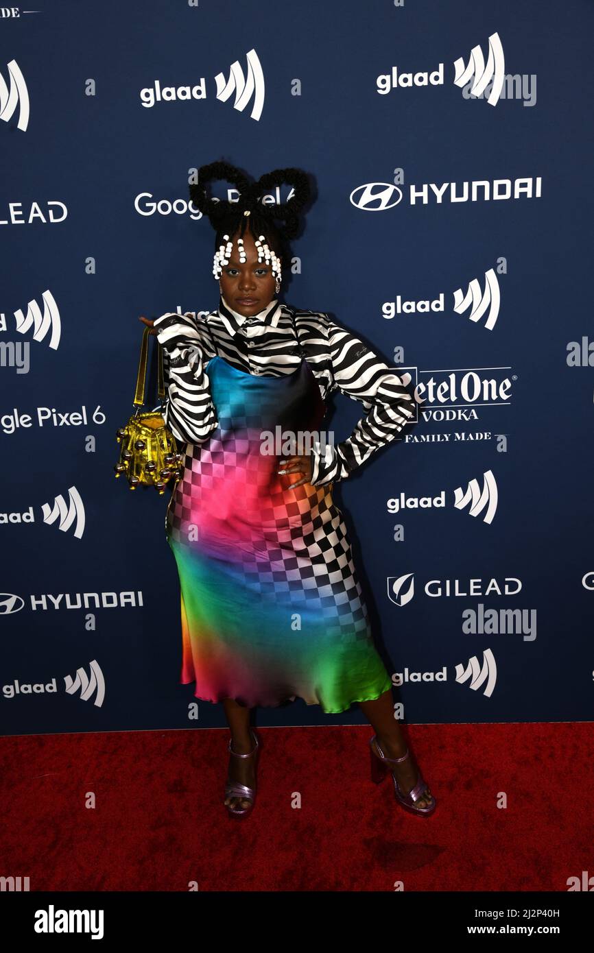 Shoniqua Shandai arrives at the 33rd Annual GLAAD Media Awards at the ...