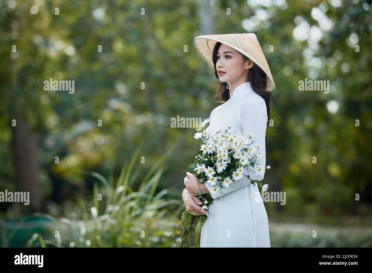 Ho Chi Minh City Viet Nam Ao Dai Is Traditional Dress Of Vietnam