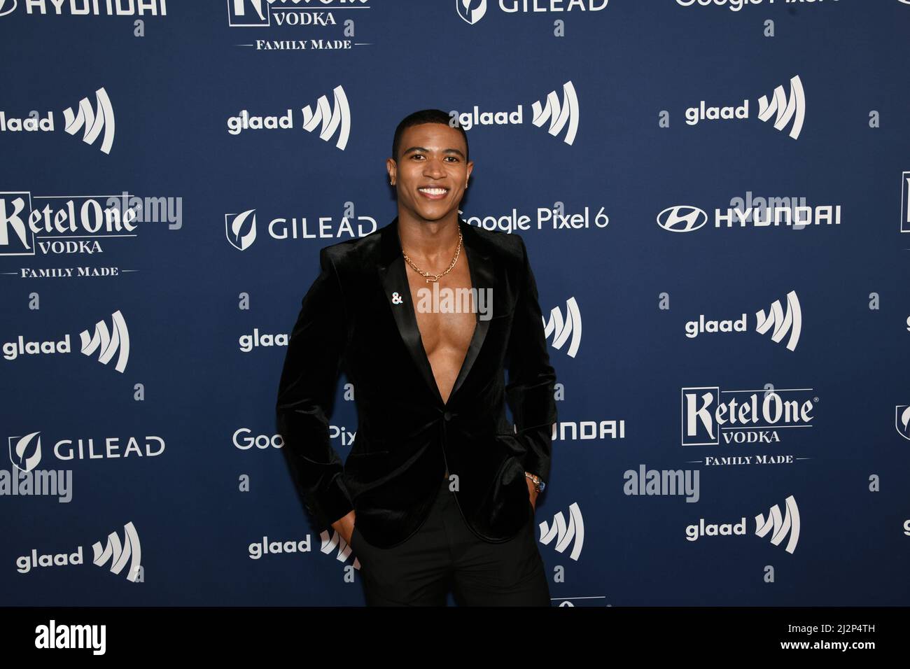 Markelle Smith arrives at the 33rd Annual GLAAD Media Awards at the ...