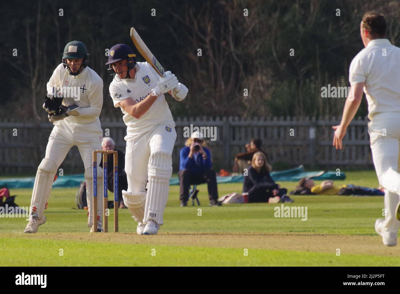 Durham, England, 23 March 2022. Paul Coughlin batting for Durham ...